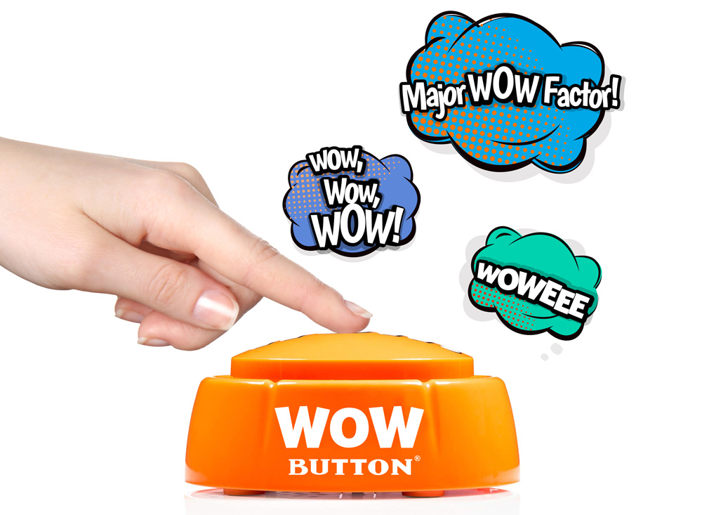 WOW Button - Pressing This Button is a Blast! Brighten up Your Desk Space!