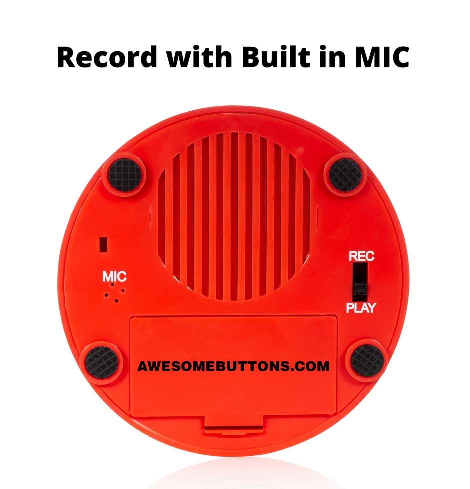 Record Me Button Racy Red - Unique Cheerful Design Recordable with ...