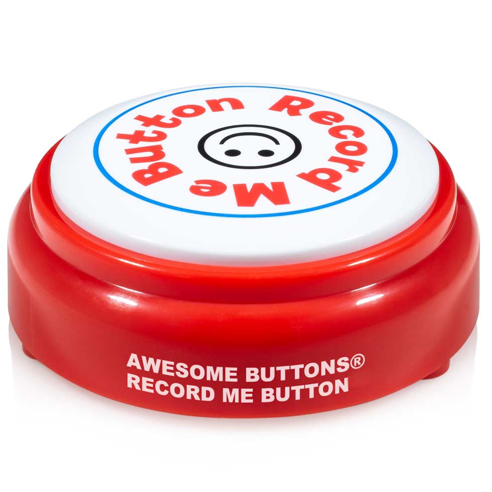 Record Me Button Racy Red - Unique Cheerful Design Recordable with ...